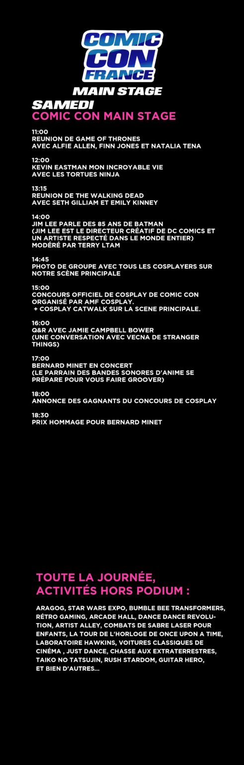 Programme - Comic Con France