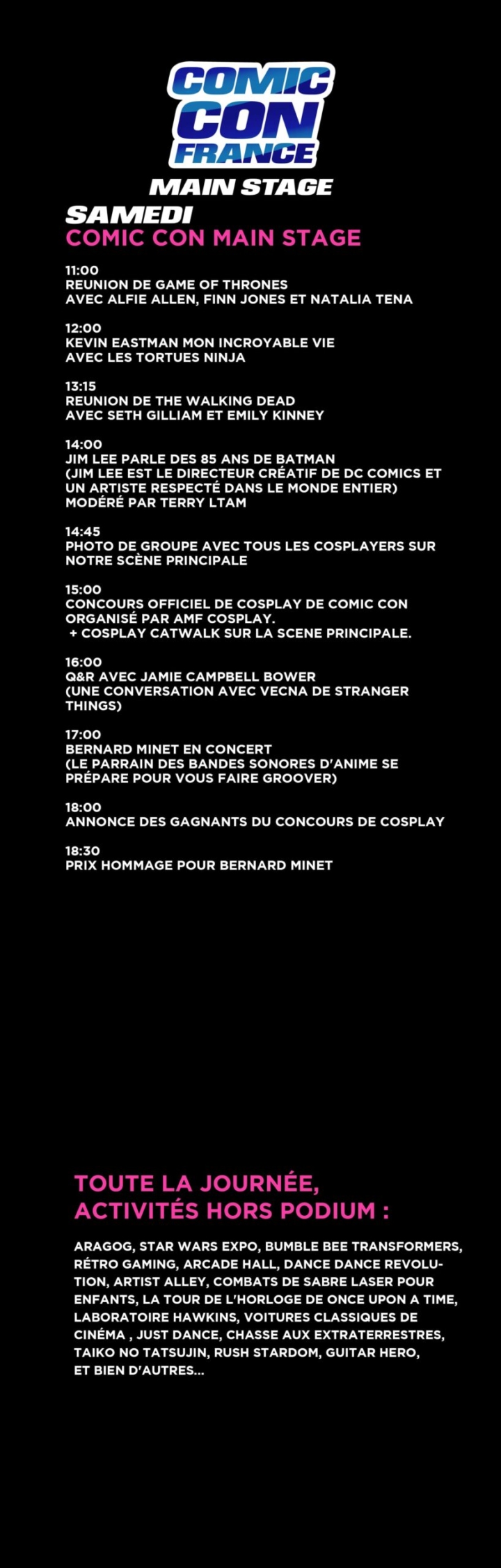 Programme - Comic Con France